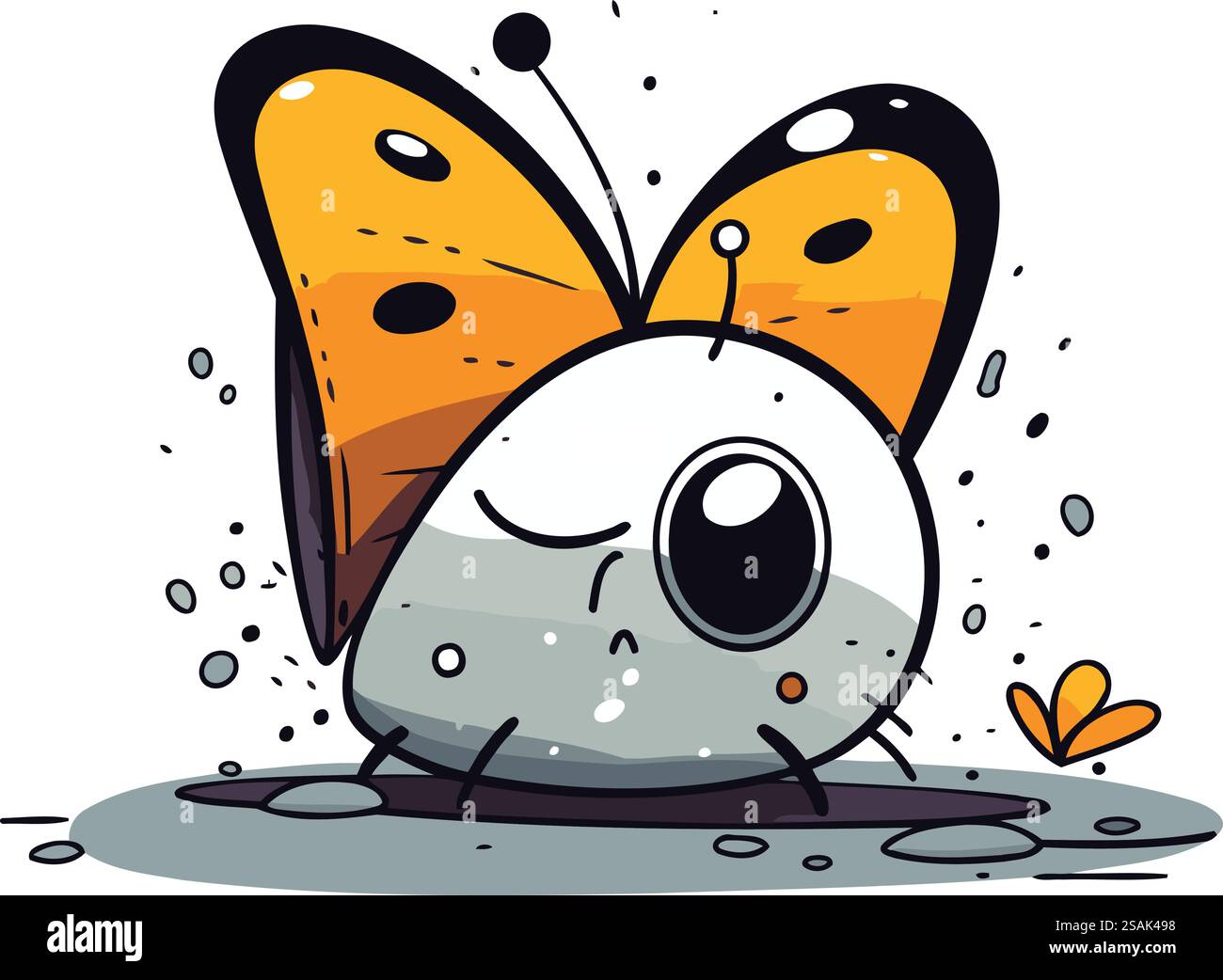Cute cartoon butterfly. Vector illustration isolated on a white ...