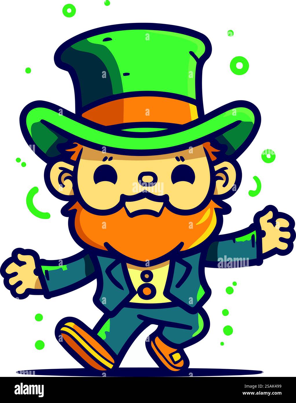 Leprechaun running vector illustration. St. Patricks Day Stock Vector ...