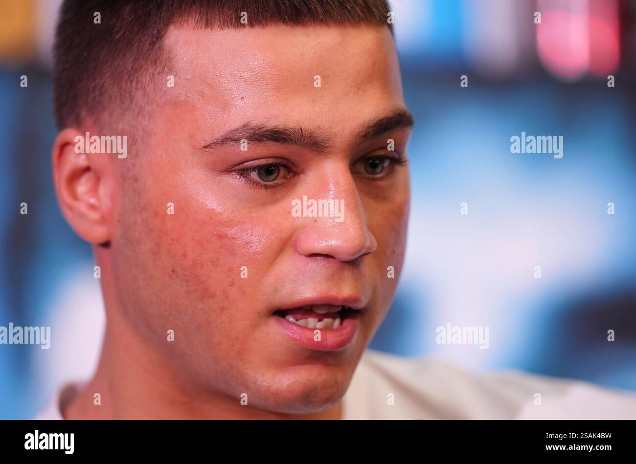 Lucas Roehrig during a press conference at BOXPARK Wembley, London ...