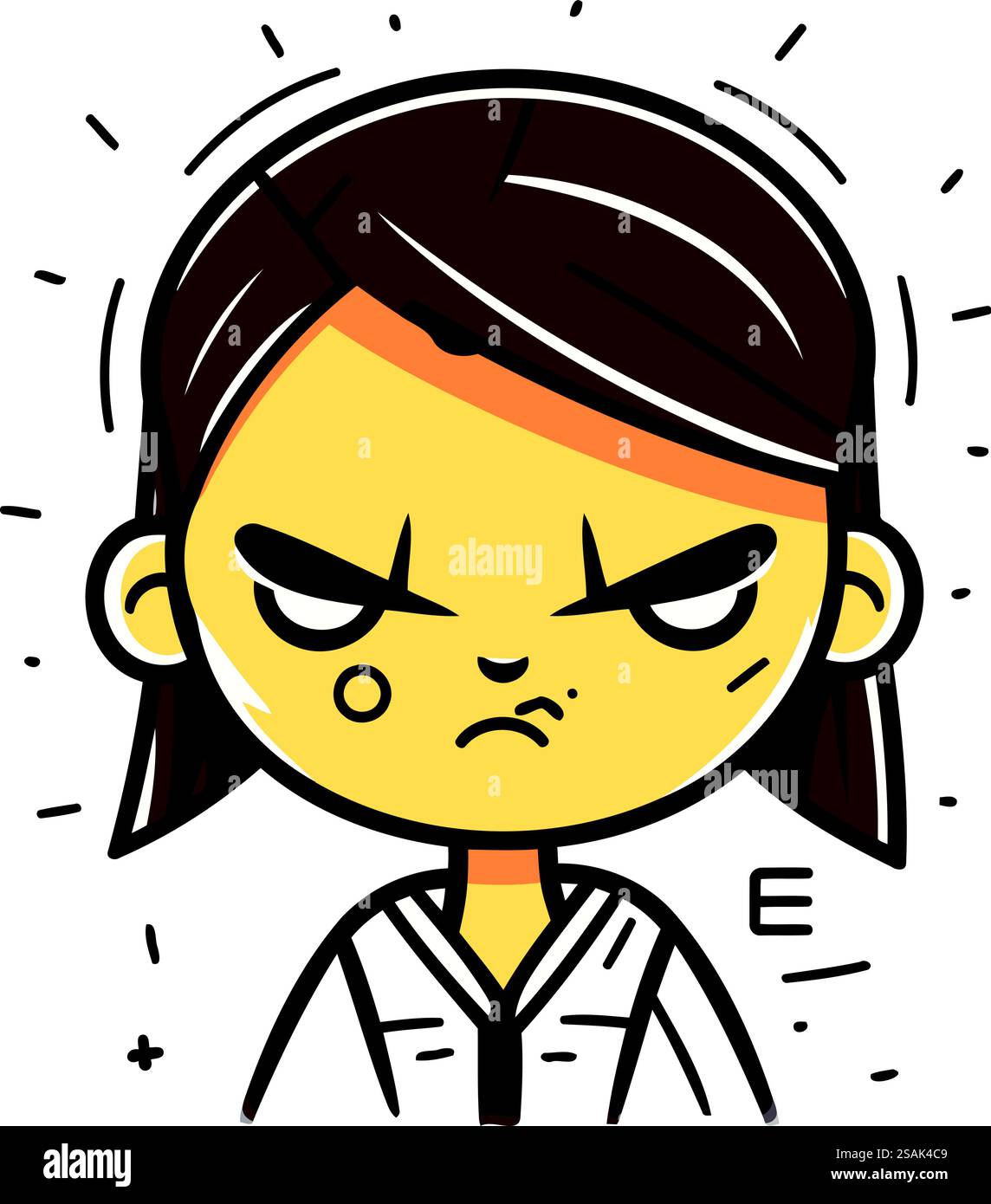 Illustration of a woman who is angry. Vector illustration in cartoon ...