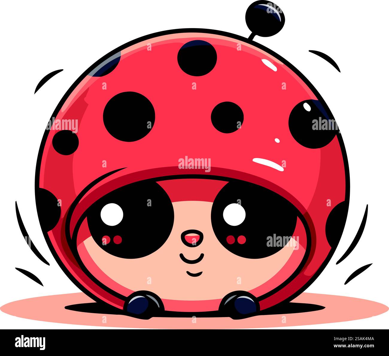 Cute little ladybug character. Vector flat cartoon illustration ...