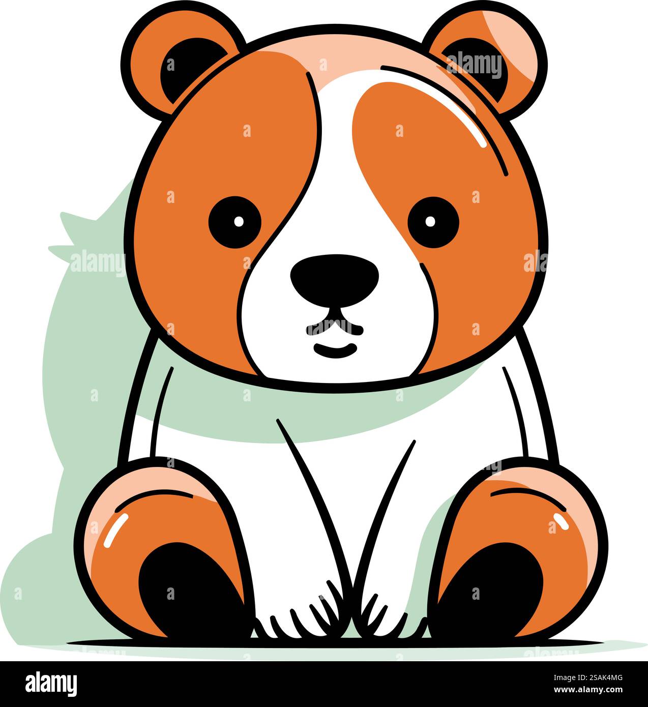 Cute cartoon hamster sitting on white background. Vector illustration ...