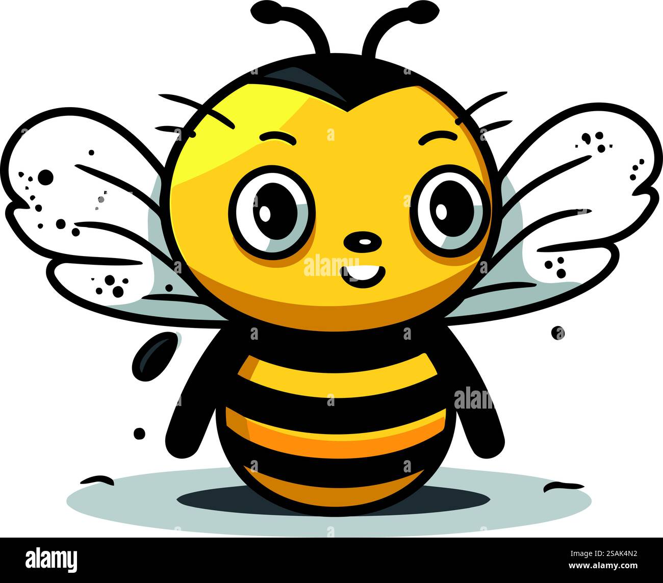 Cute Bee Cartoon Mascot Character. Vector Illustration Stock Vector ...