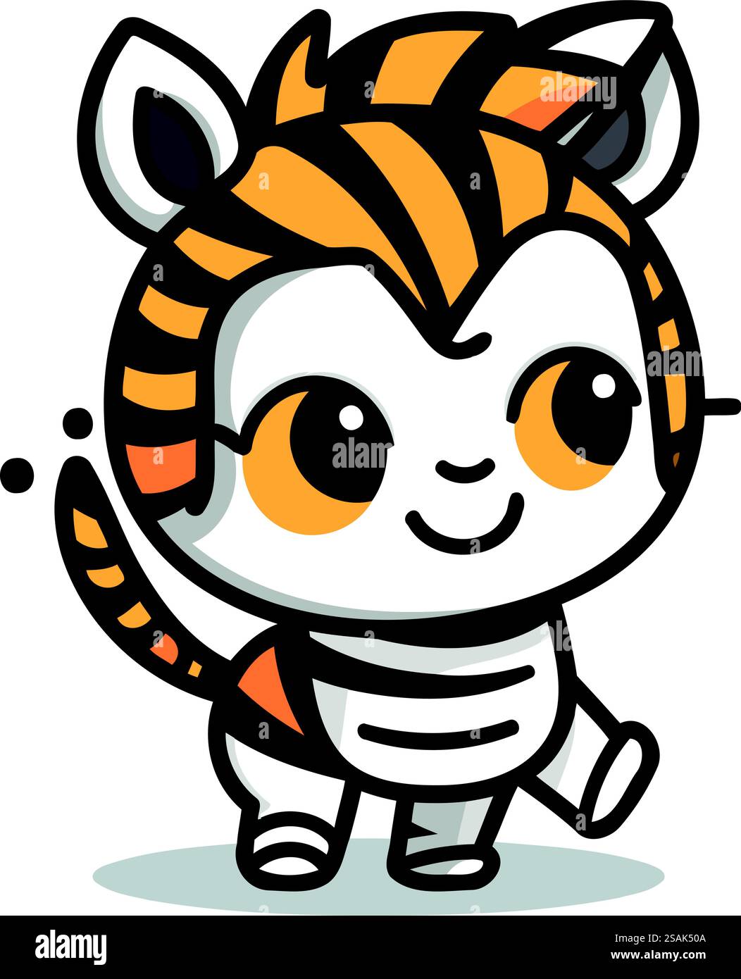 Cute Zebra Animal Cartoon Mascot Character Vector Illustration Stock ...