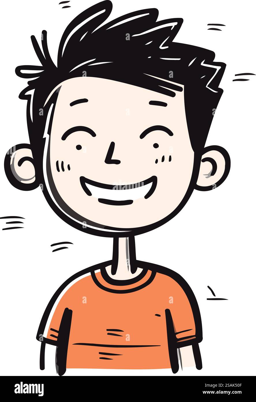 Cartoon happy boy. Vector illustration of a happy smiling boy Stock ...