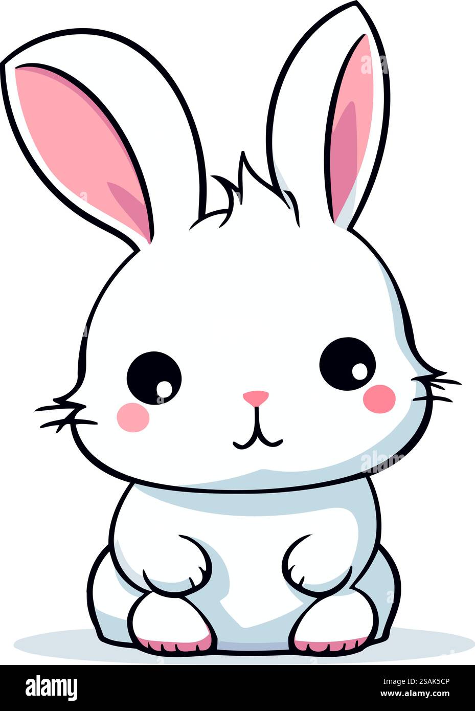 Cute white rabbit. Vector illustration isolated on a white background ...