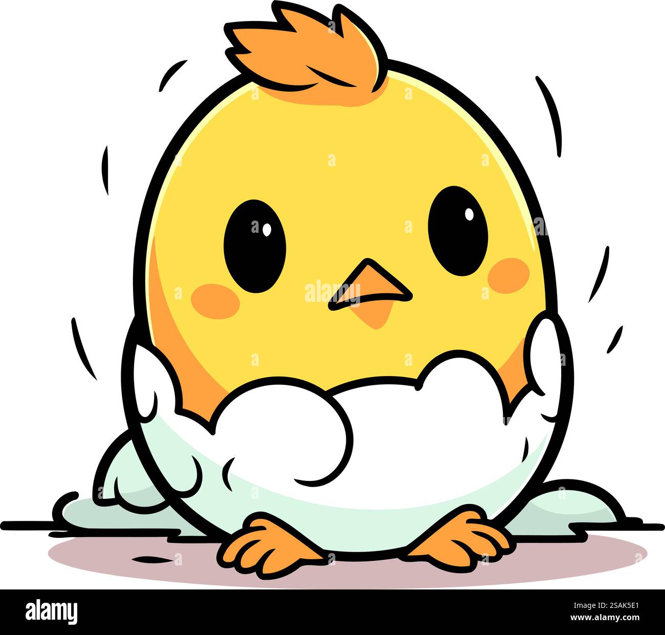 Cute Little Chicken Cartoon Mascot Character Vector Illustration Stock ...