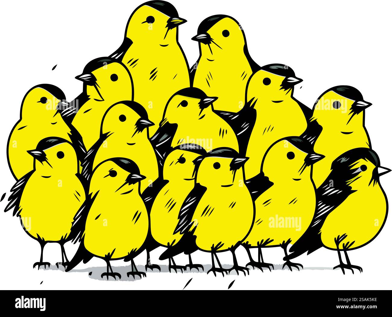 Chickens. hand drawn vector illustration on a white background Stock ...