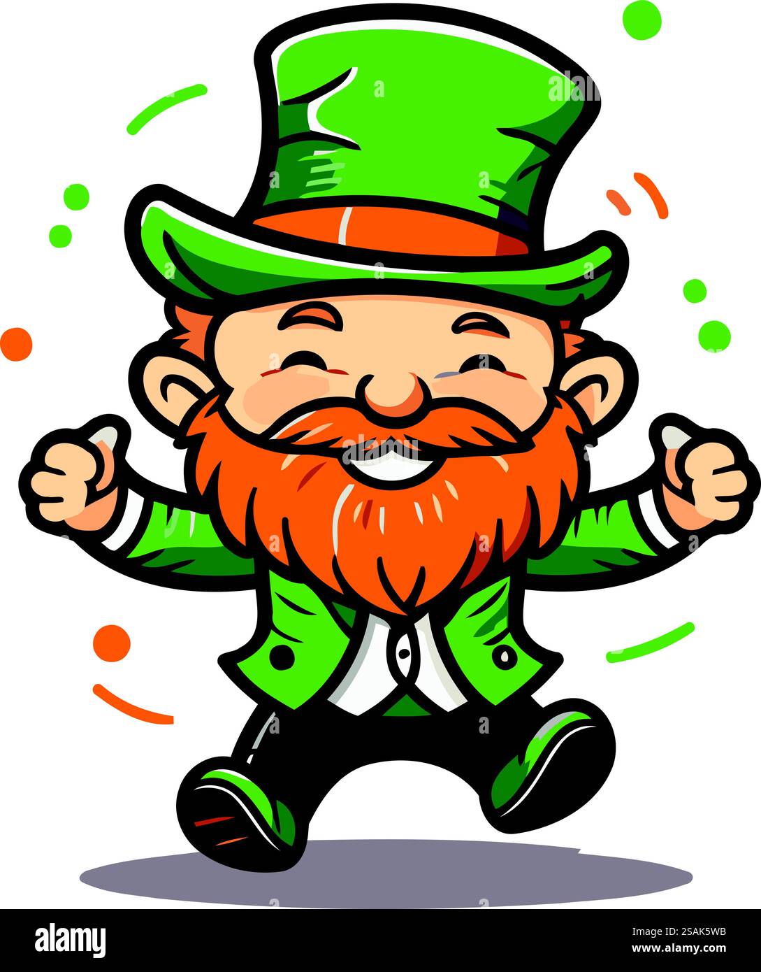 Leprechaun Running Cartoon Mascot Vector Illustration Stock Vector ...