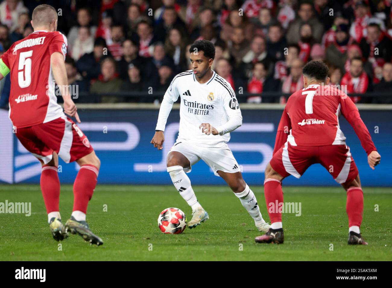 Guingamp, France. 29th Jan, 2025. Rodrygo of Real Madrid during the ...