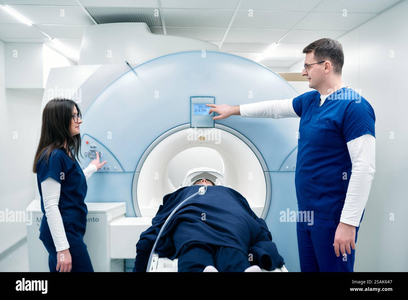 Medical scientific hospital laboratory meeting: Diverse team of ...