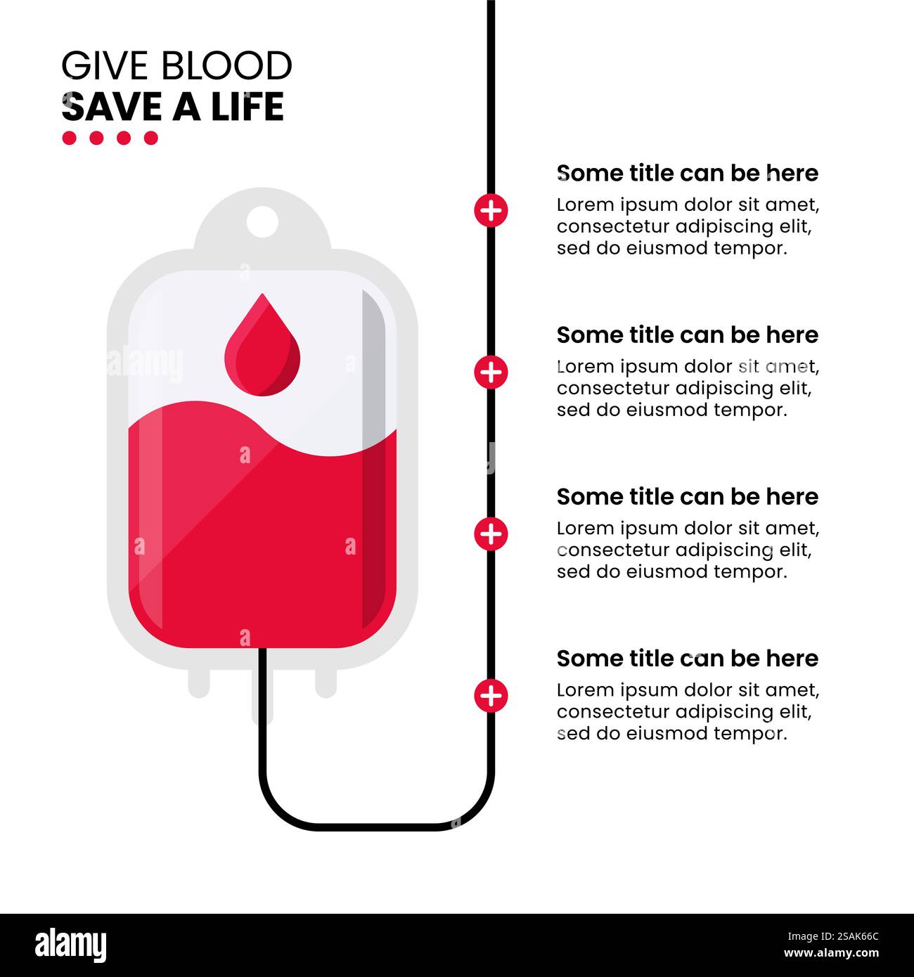Infographic template with 4 options or steps. Blood donation concept ...