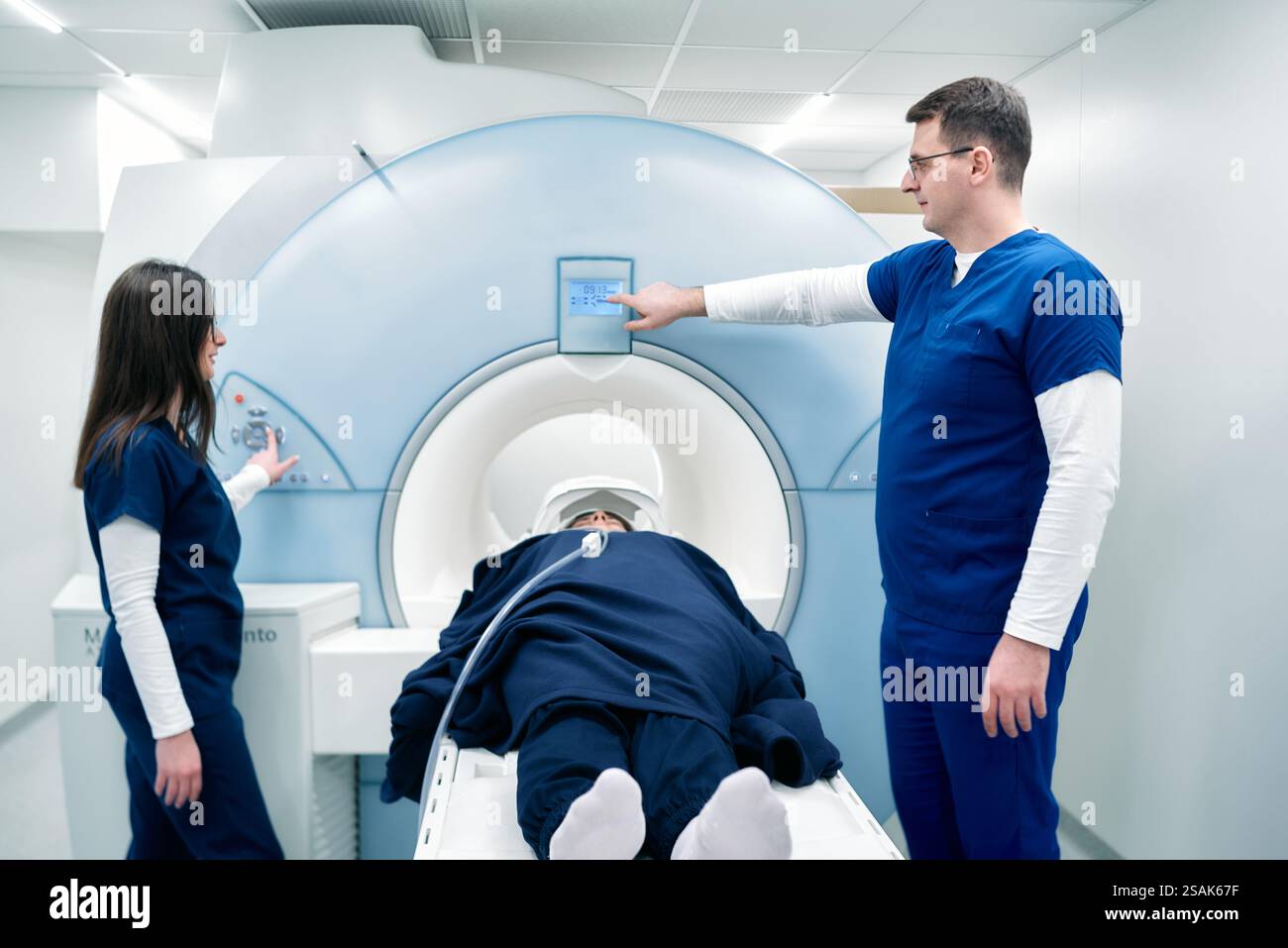 Medical scientific hospital laboratory meeting: Diverse team of ...