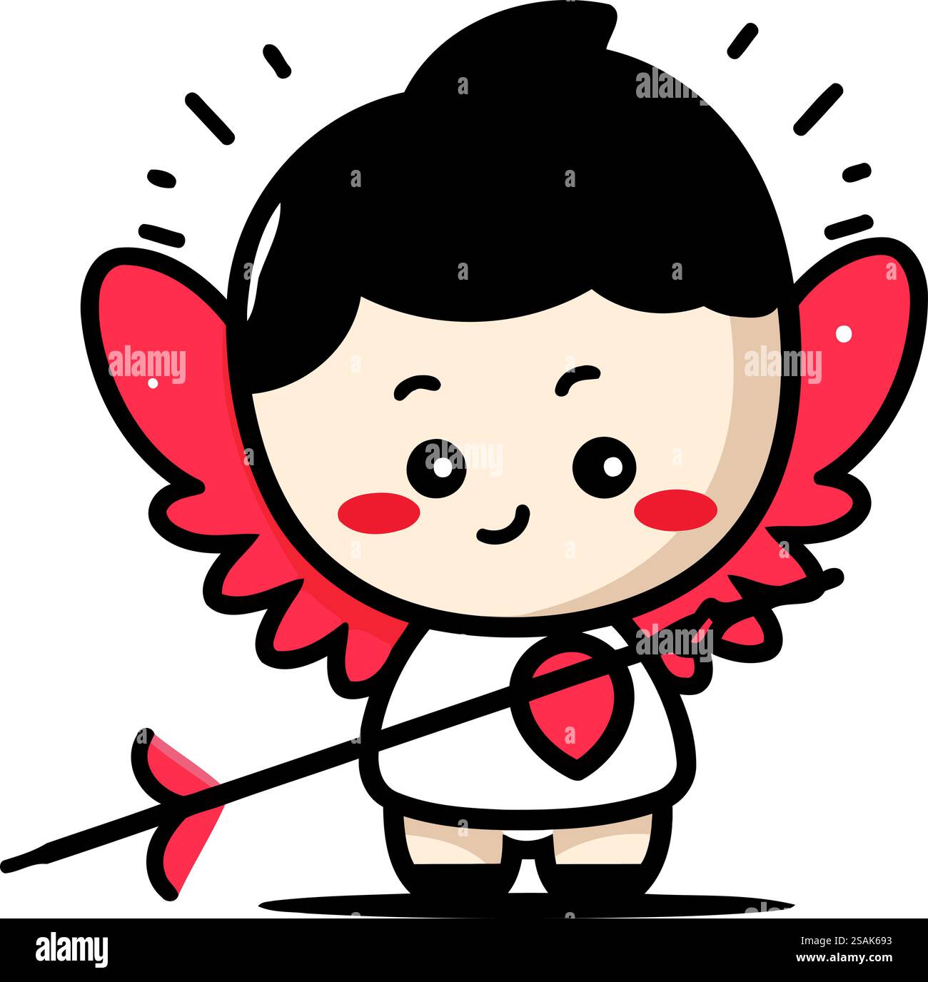 Cute Cupid Vector Illustration. Cute Cupid Cartoon Character Stock ...