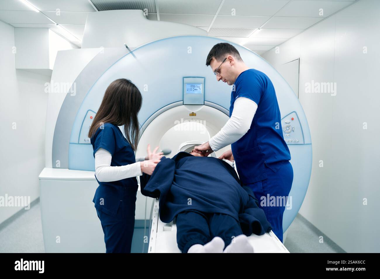 Medical scientific hospital laboratory meeting: Diverse team of ...