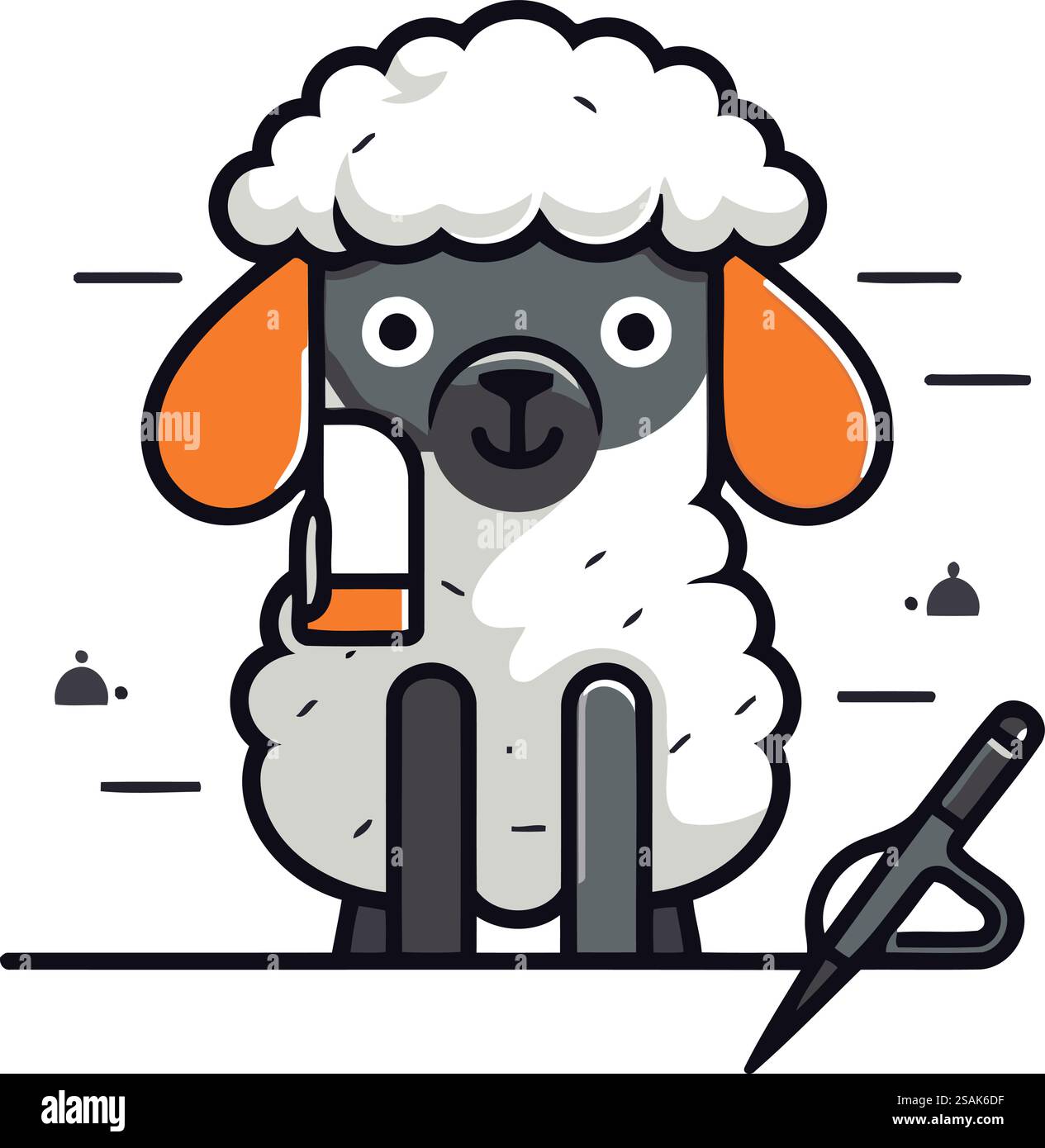Sheep vector illustration. Cute cartoon sheep character. Farm animal ...