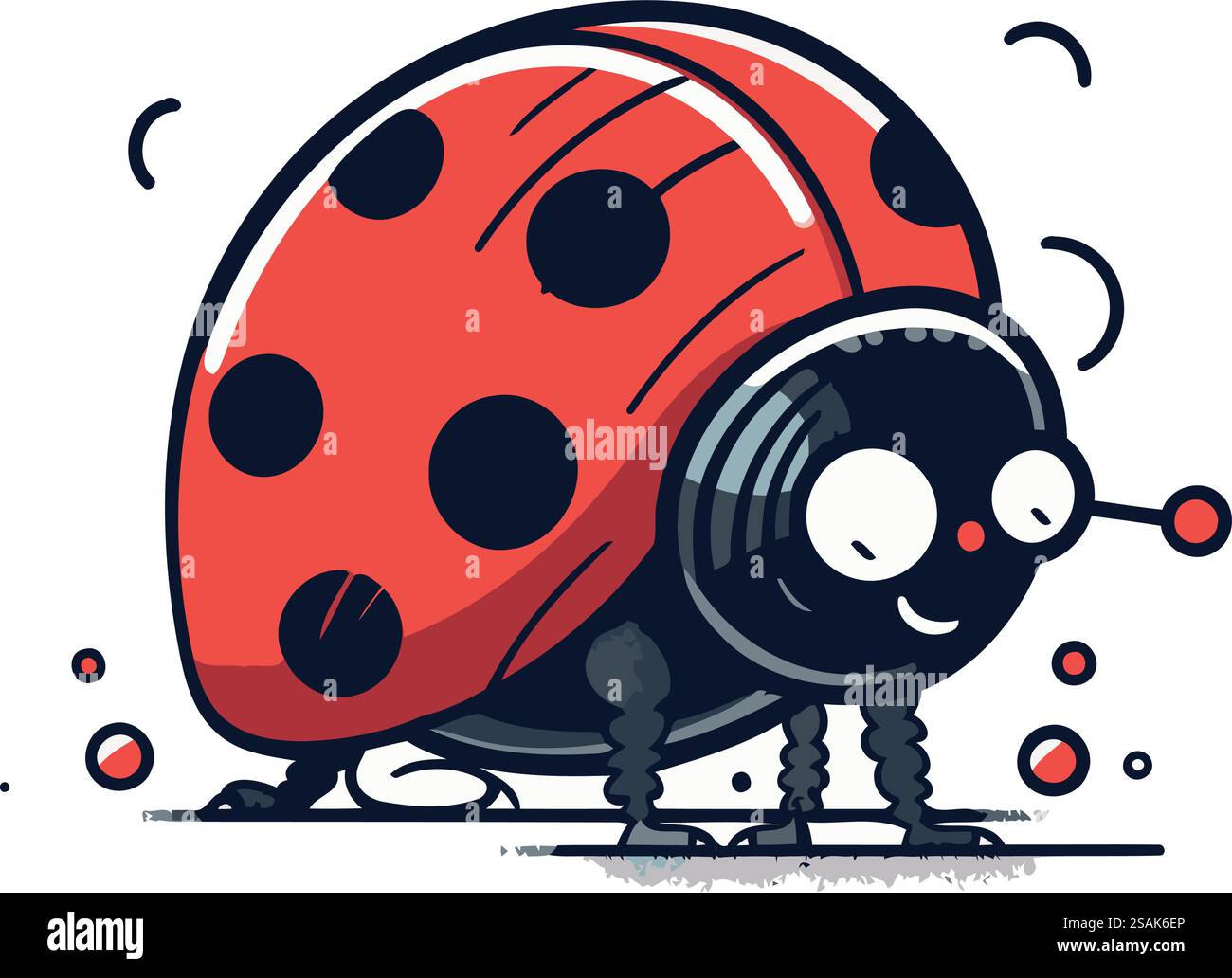 Vector illustration of cute cartoon ladybug. Isolated on white ...