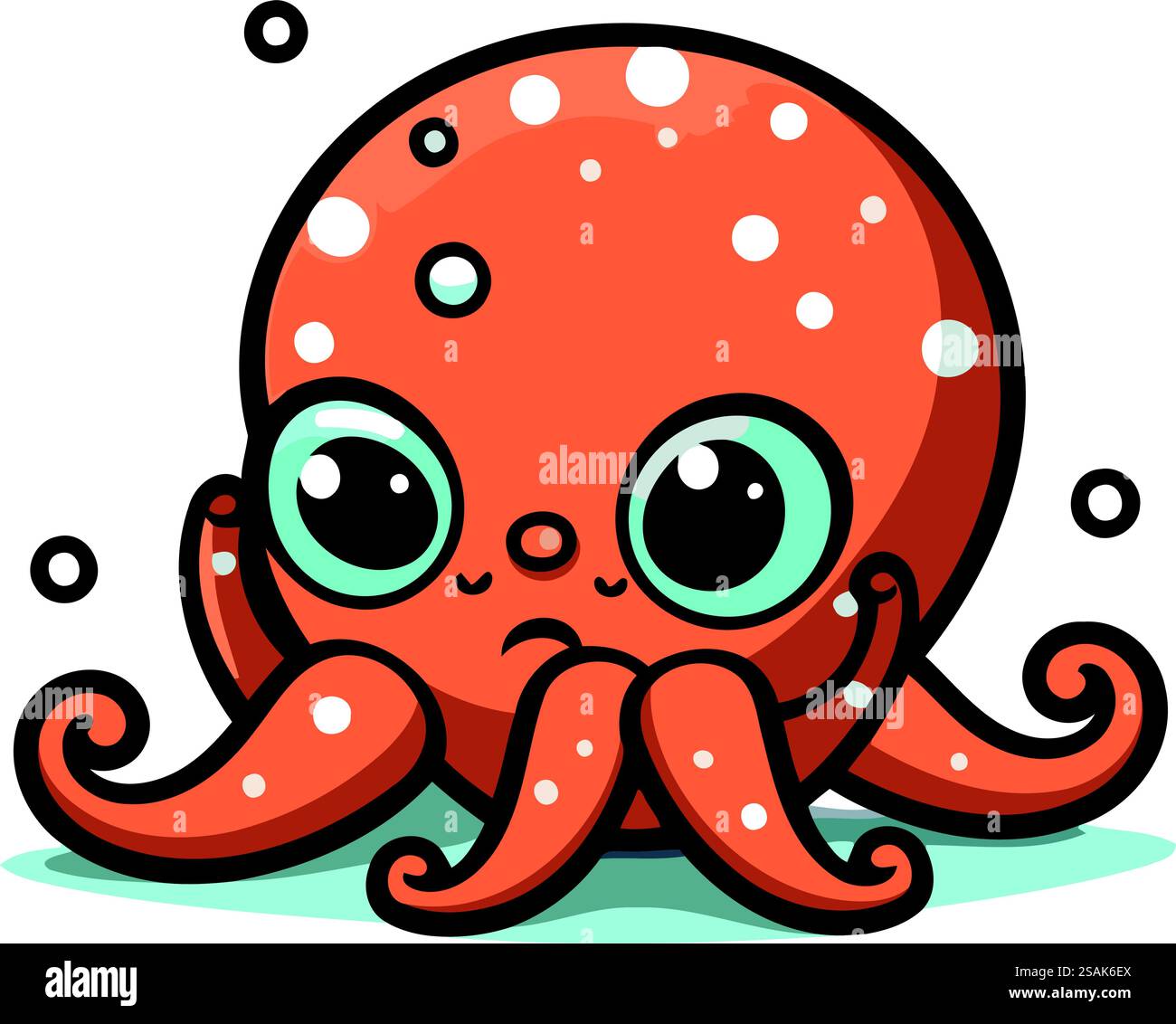 Cute cartoon octopus. Vector illustration isolated on white background ...
