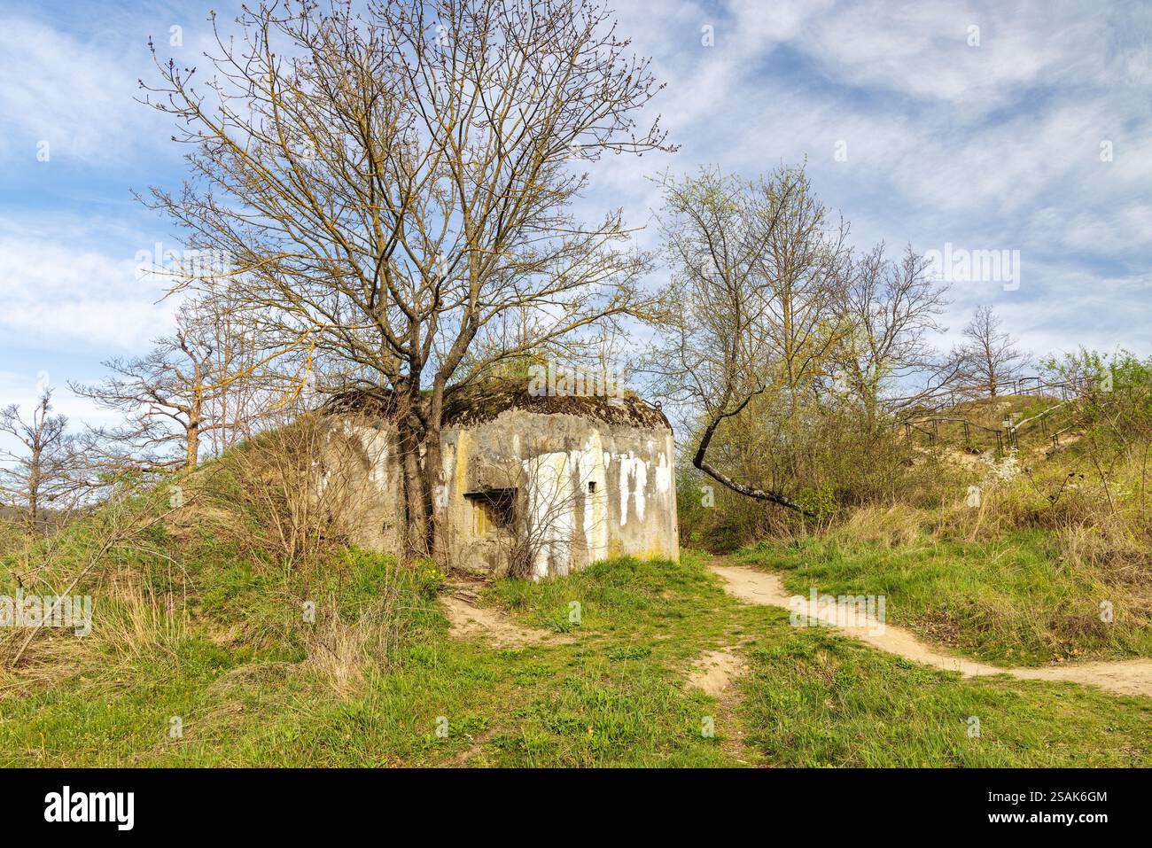 Historic concrete bunker fortification in South Moravian Region near ...