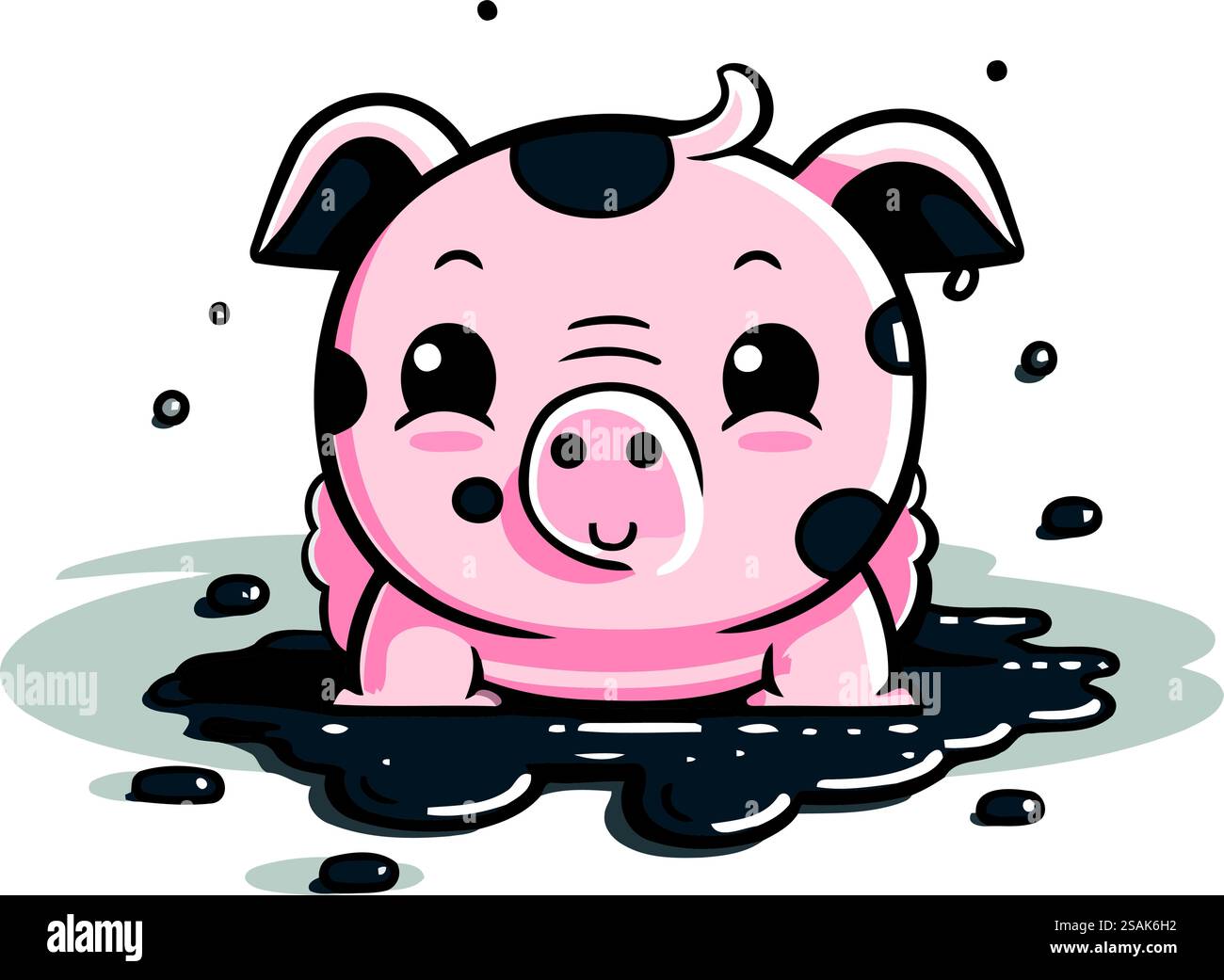 Cute pig. Vector illustration. Isolated on white background Stock ...