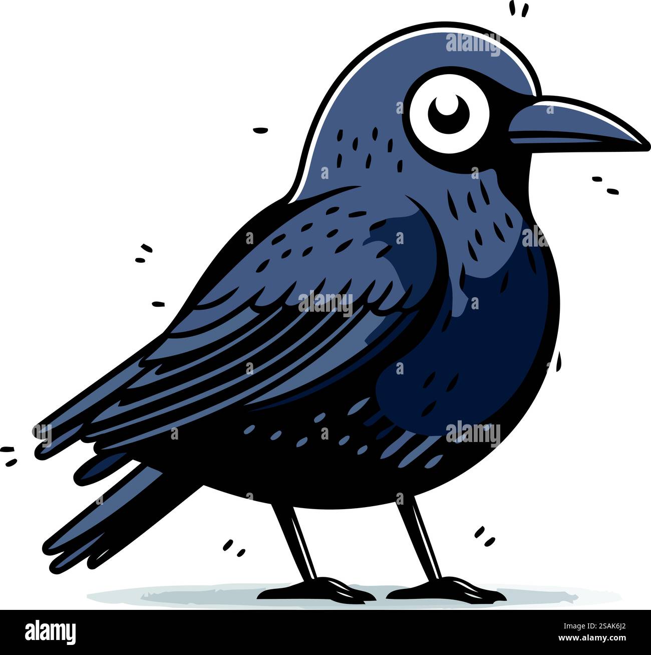 Cute cartoon crow. Vector illustration isolated on a white background ...
