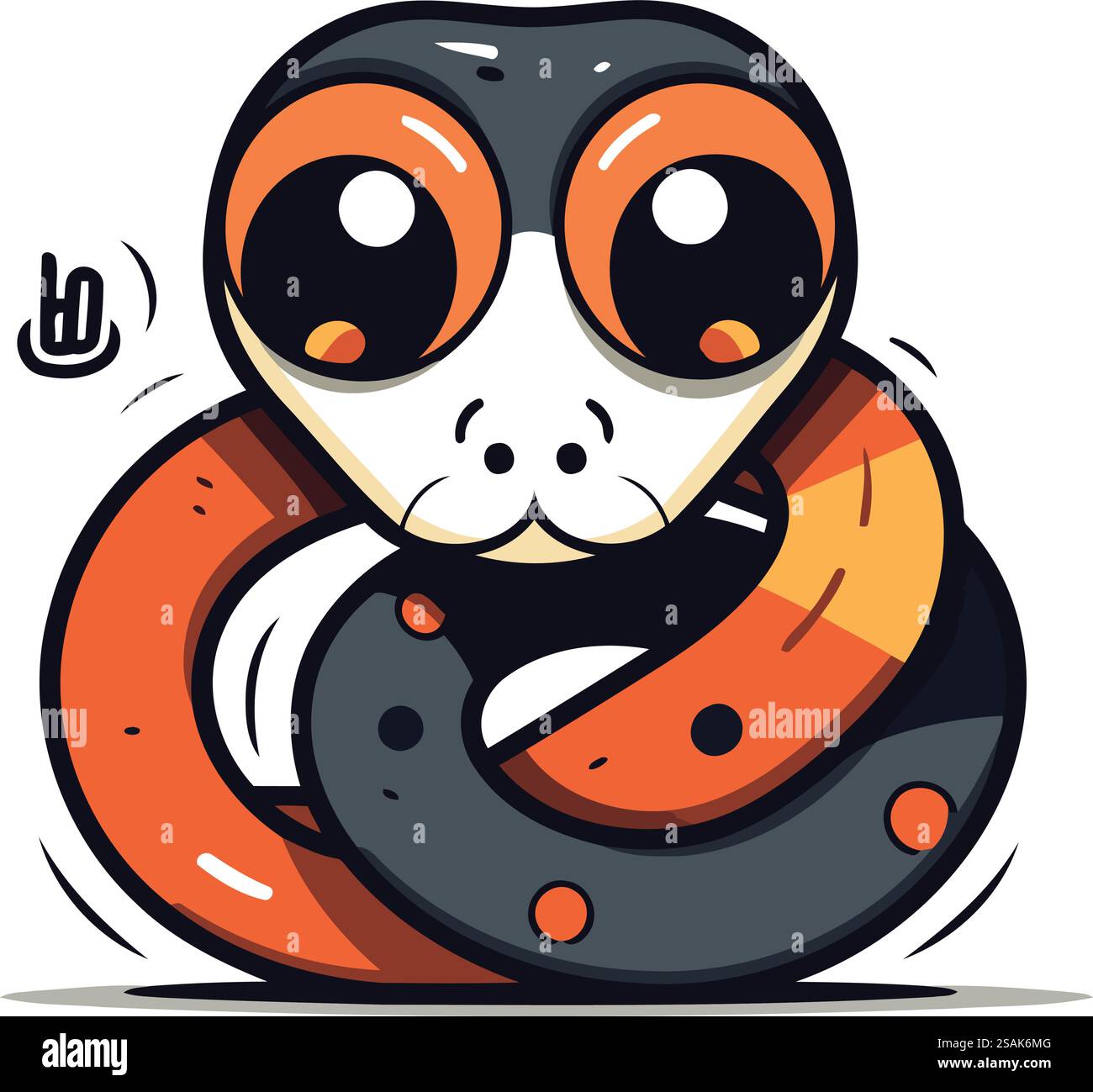 Cute snake in a ring. Cartoon character. Vector illustration Stock ...