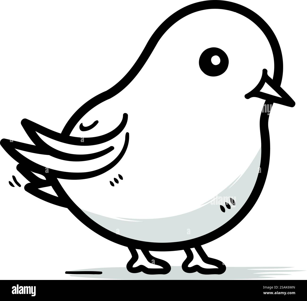 Cute cartoon bird. Vector illustration isolated on a white background ...