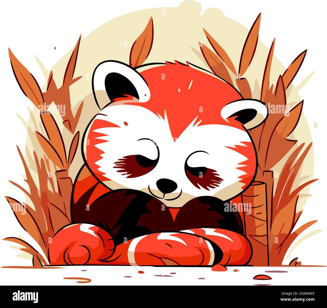 Red panda sleeping on ground hi-res stock photography and images - Alamy