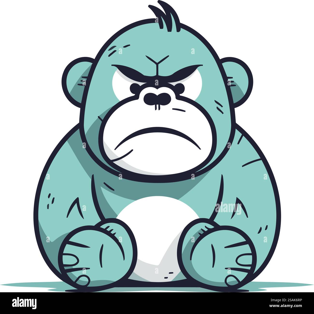 Angry cartoon monkey. Vector illustration of a sad cartoon monkey Stock ...
