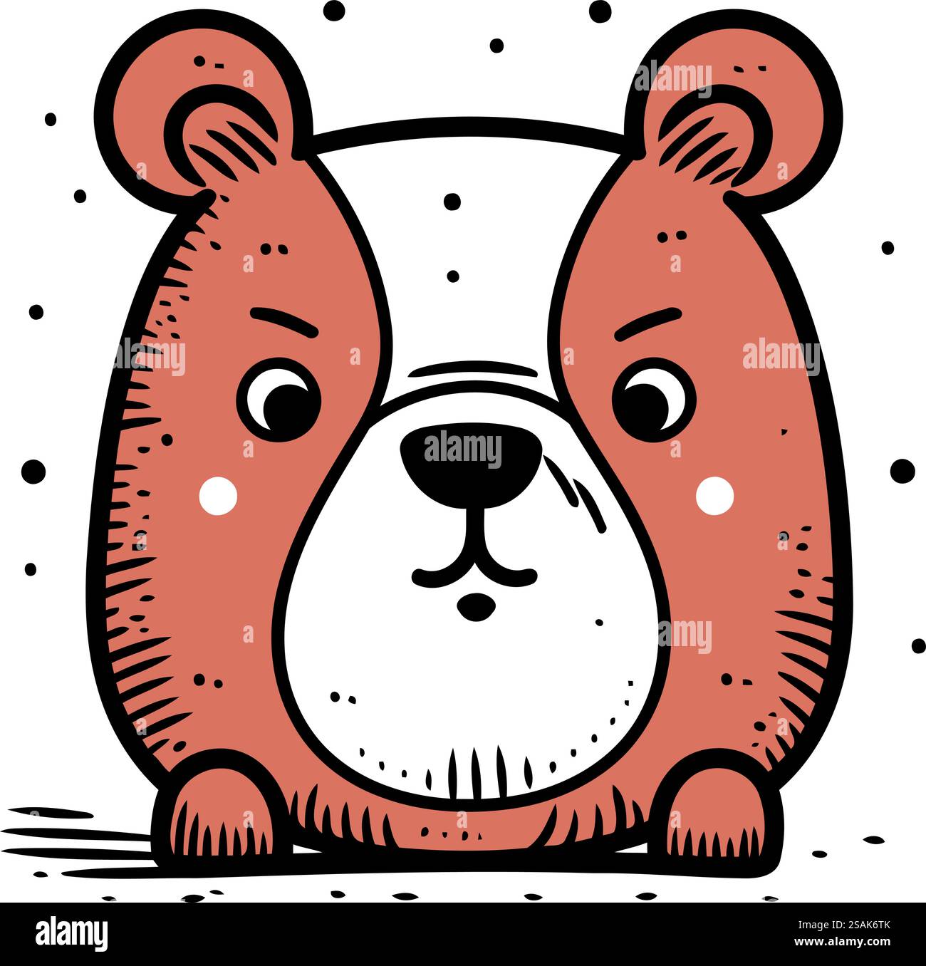 Cute cartoon bear vector illustration. Hand drawn vector illustration ...