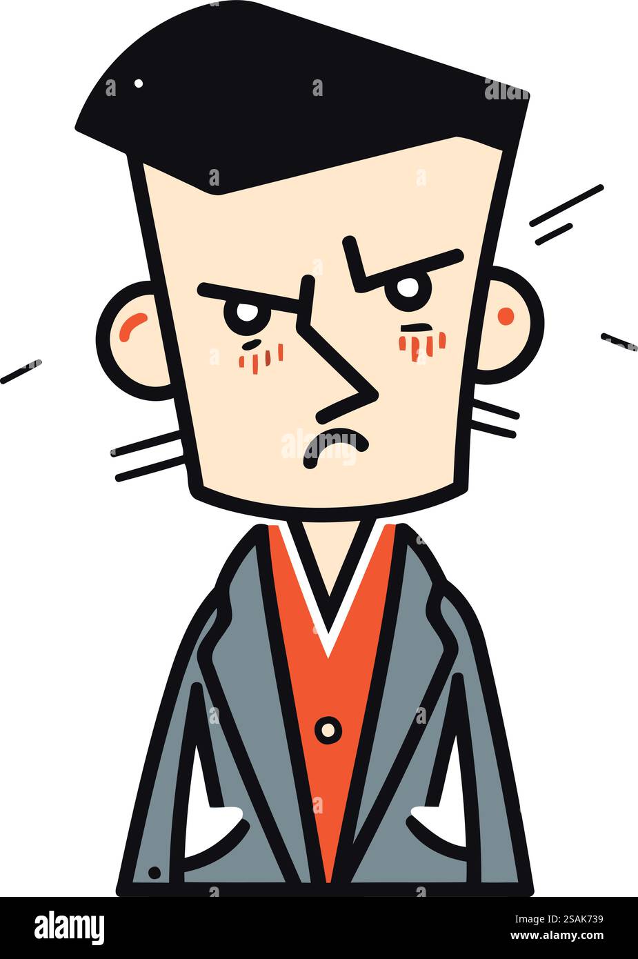 Angry man in a suit. Vector illustration in cartoon style Stock Vector ...