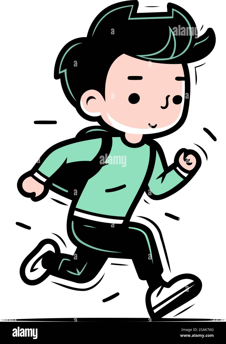 Running man cartoon character vector illustration. Running and jogging ...