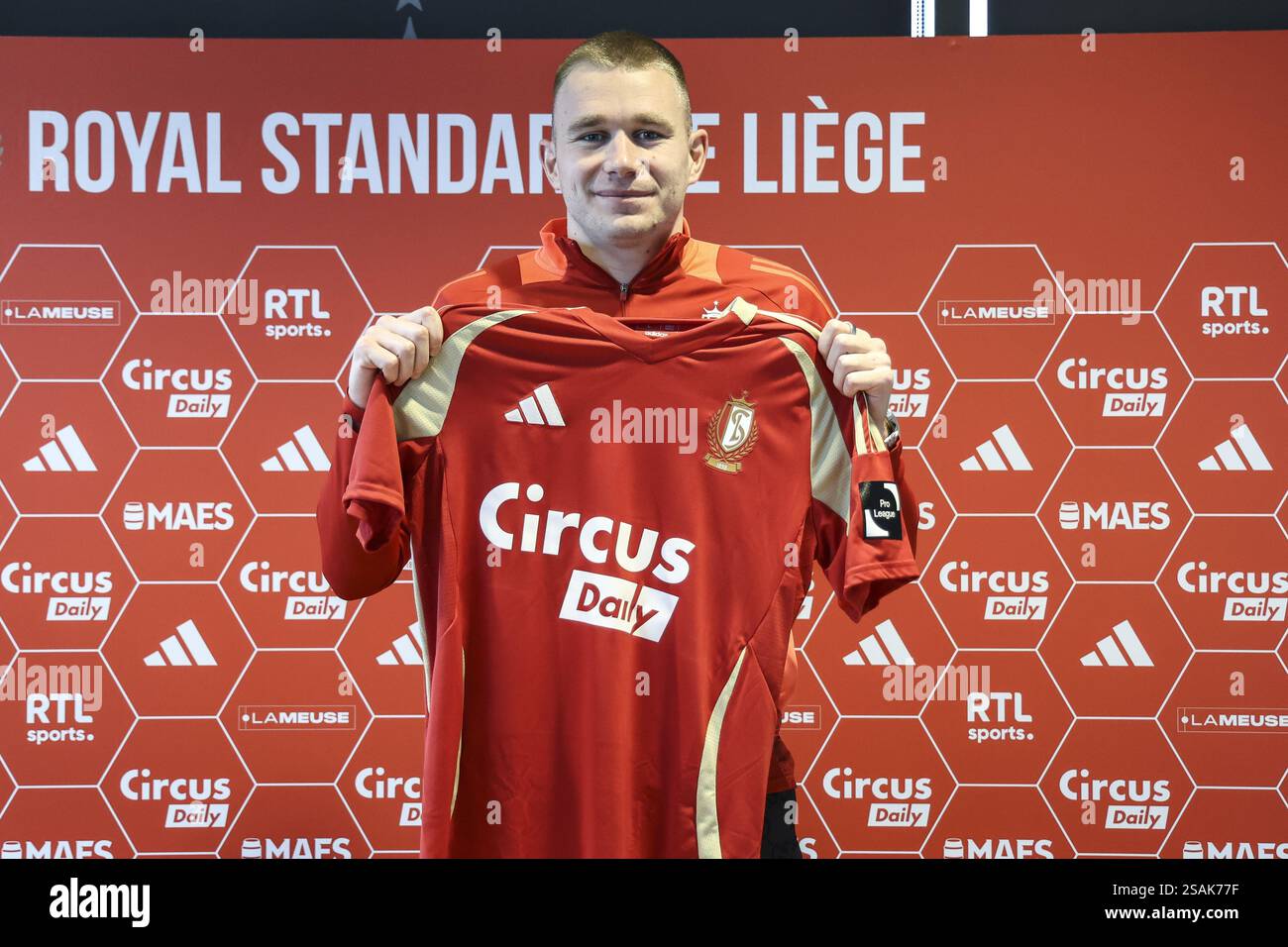 Standard's Attila Szalai pictured during a press moment of Belgian ...