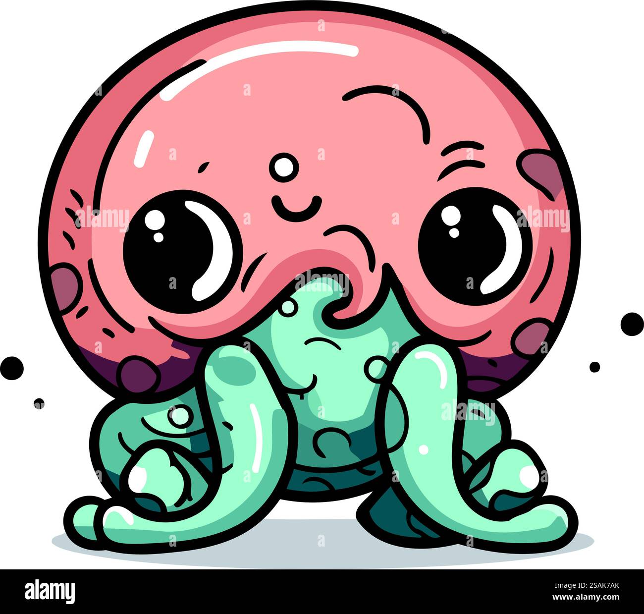 Cute cartoon octopus. Vector illustration isolated on white background ...