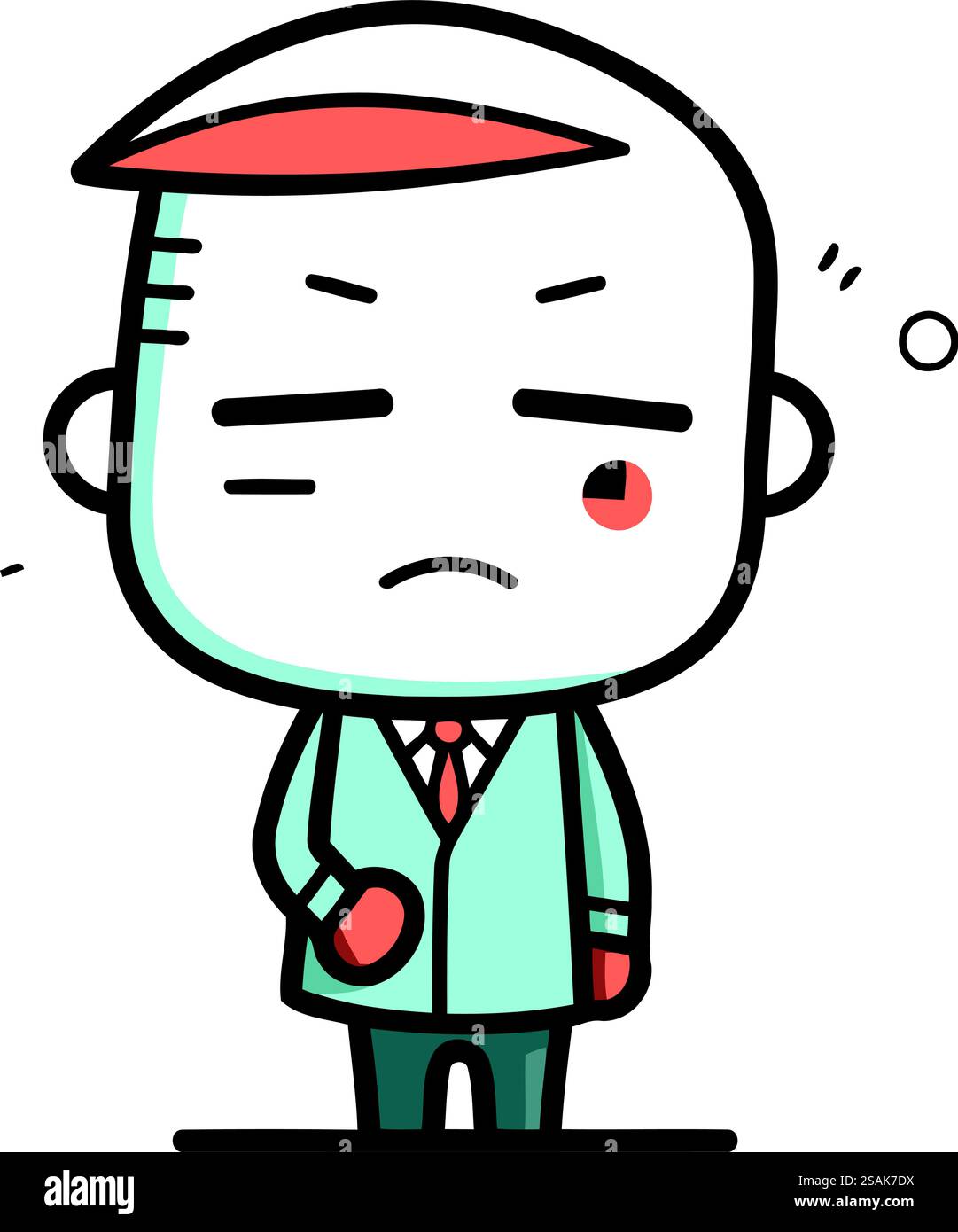 Angry boss cartoon character vector illustration. Cute cartoon boss ...