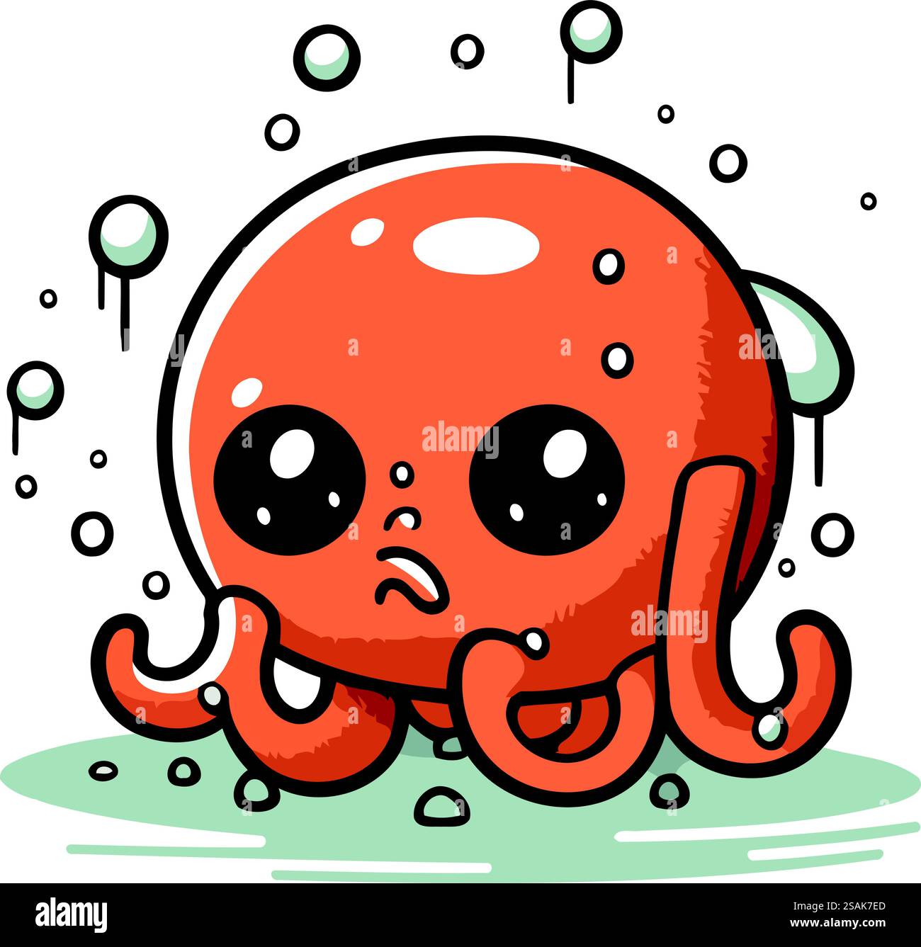 Cute octopus character. Vector illustration isolated on white ...