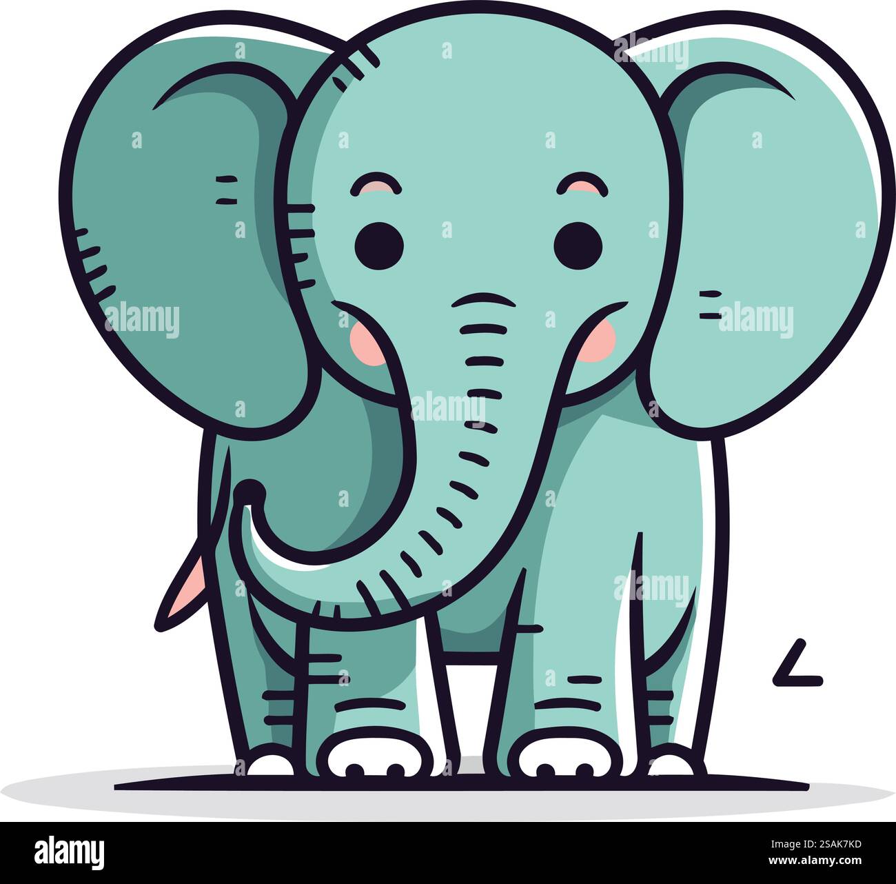 Cute cartoon elephant character. Vector illustration in a flat style ...