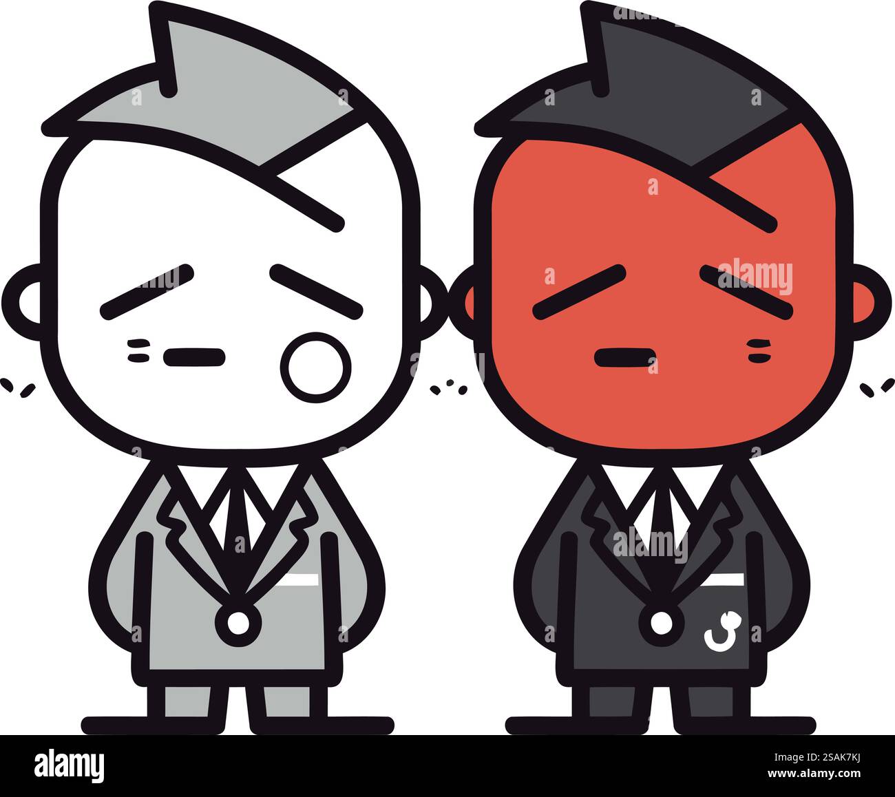 Illustration of two business men talking with each other. vector ...