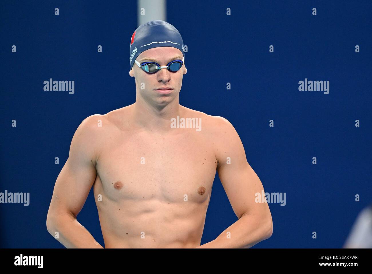 NANTERRE, FRANCE - 30 JULY 2024: Leon Marchand of Team France ahead the ...