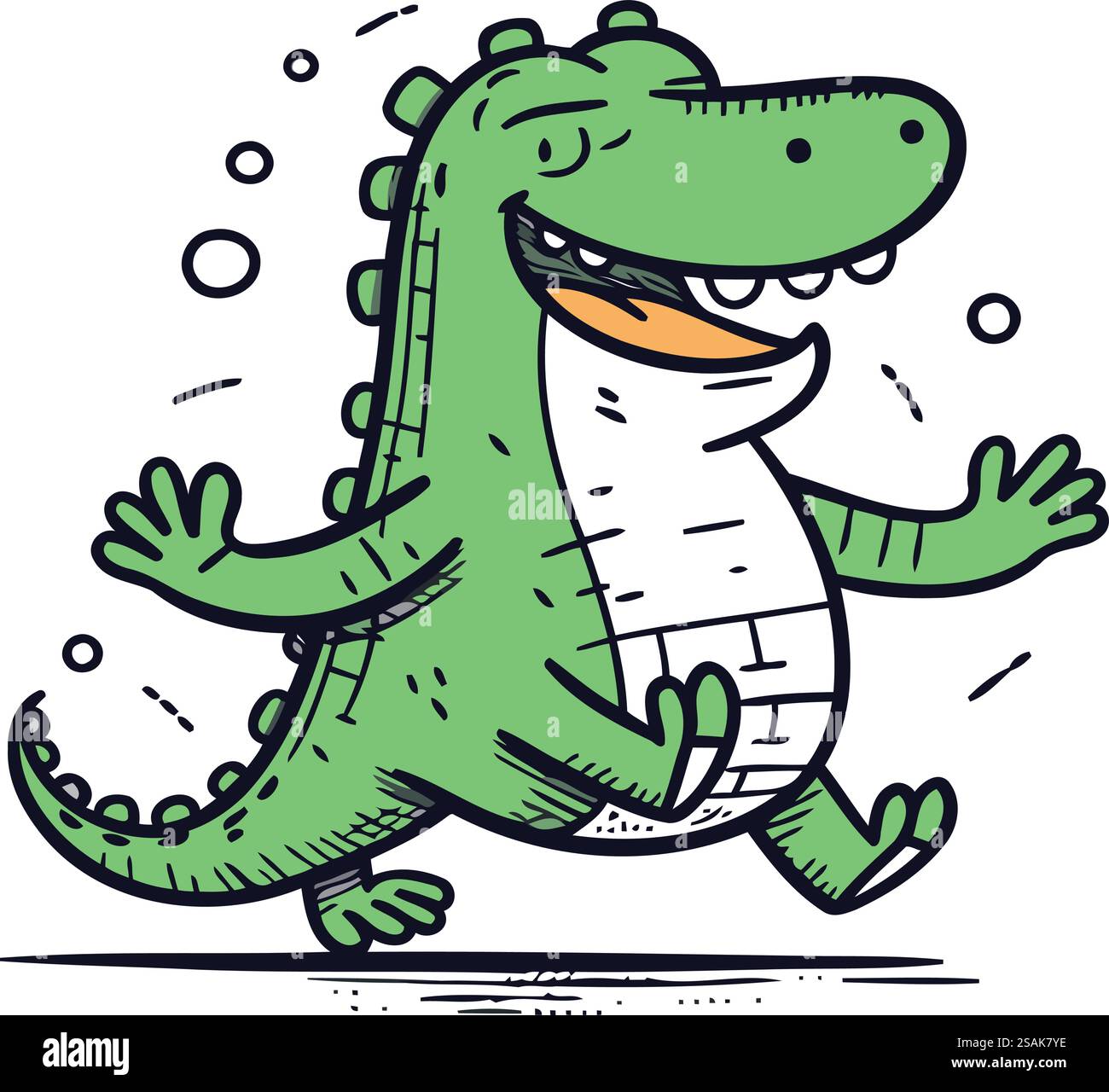 Crocodile running. Vector illustration of a cartoon crocodile Stock ...