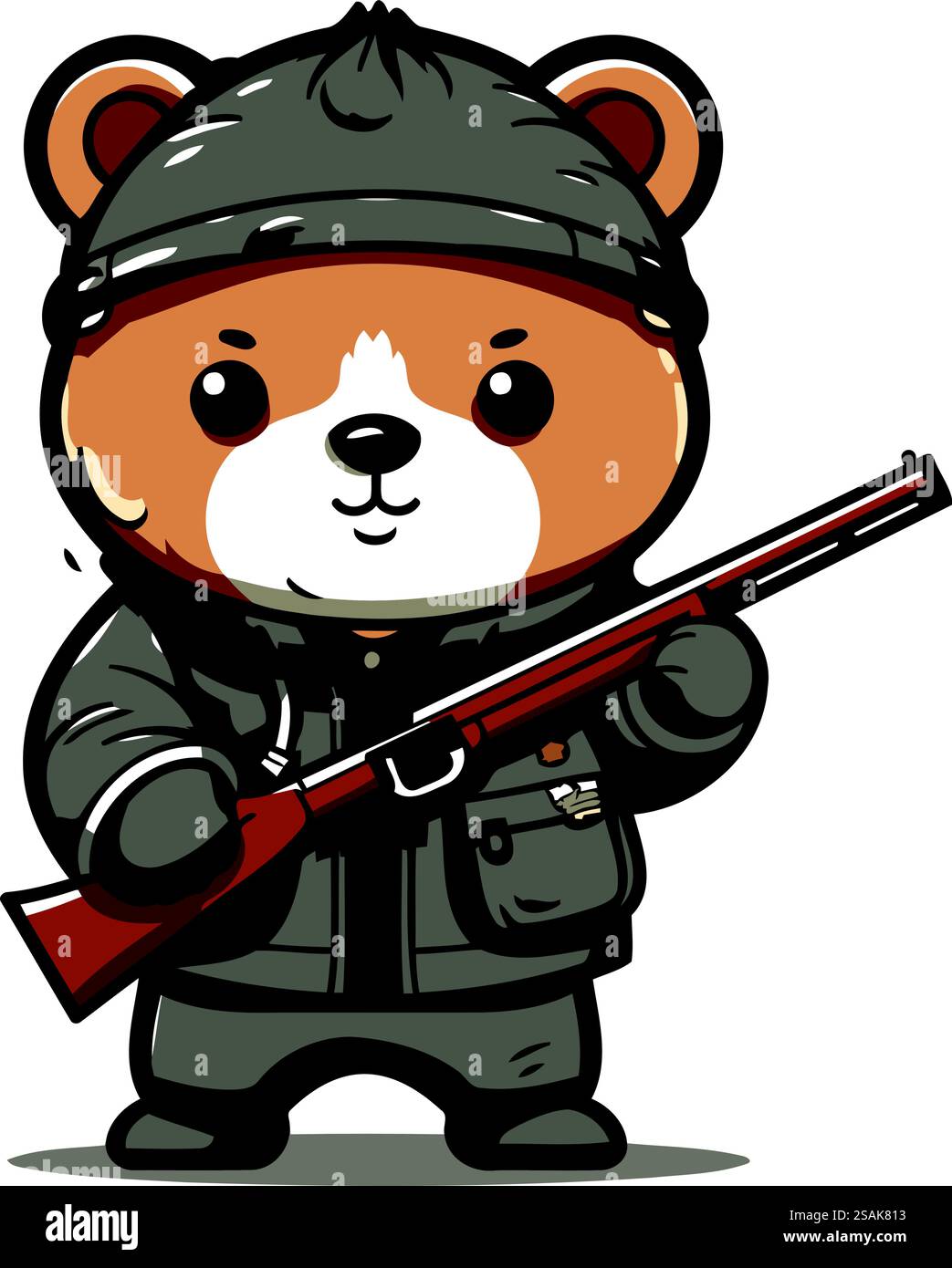Cute beaver with a gun in his hand. Vector illustration Stock Vector ...