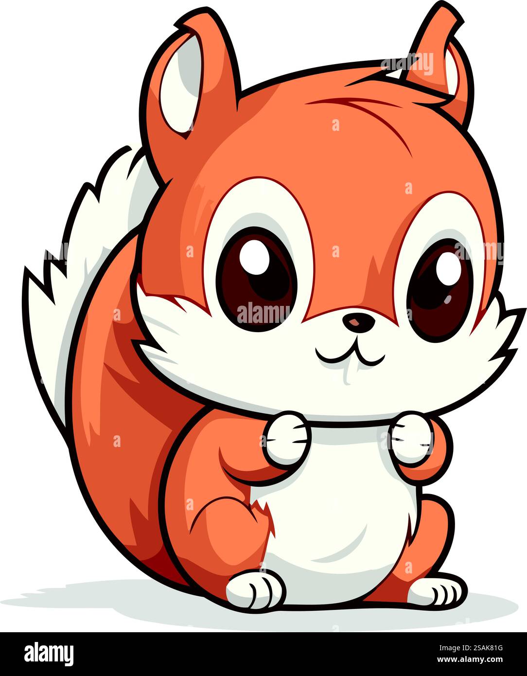 Cute squirrel cartoon character. Vector illustration isolated on white ...