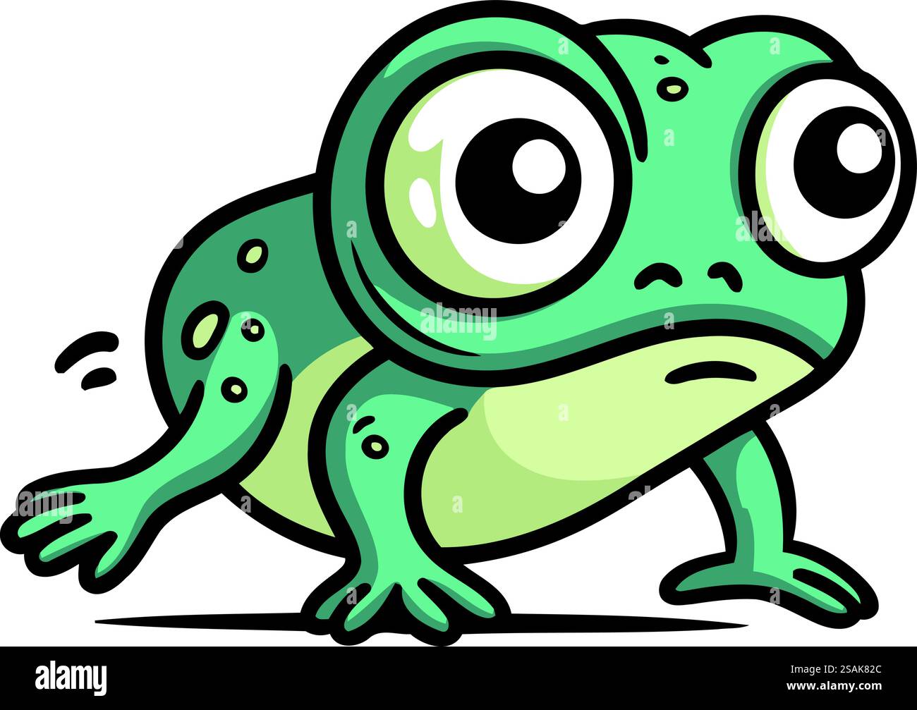 Funny cartoon frog. Vector illustration isolated on a white background ...