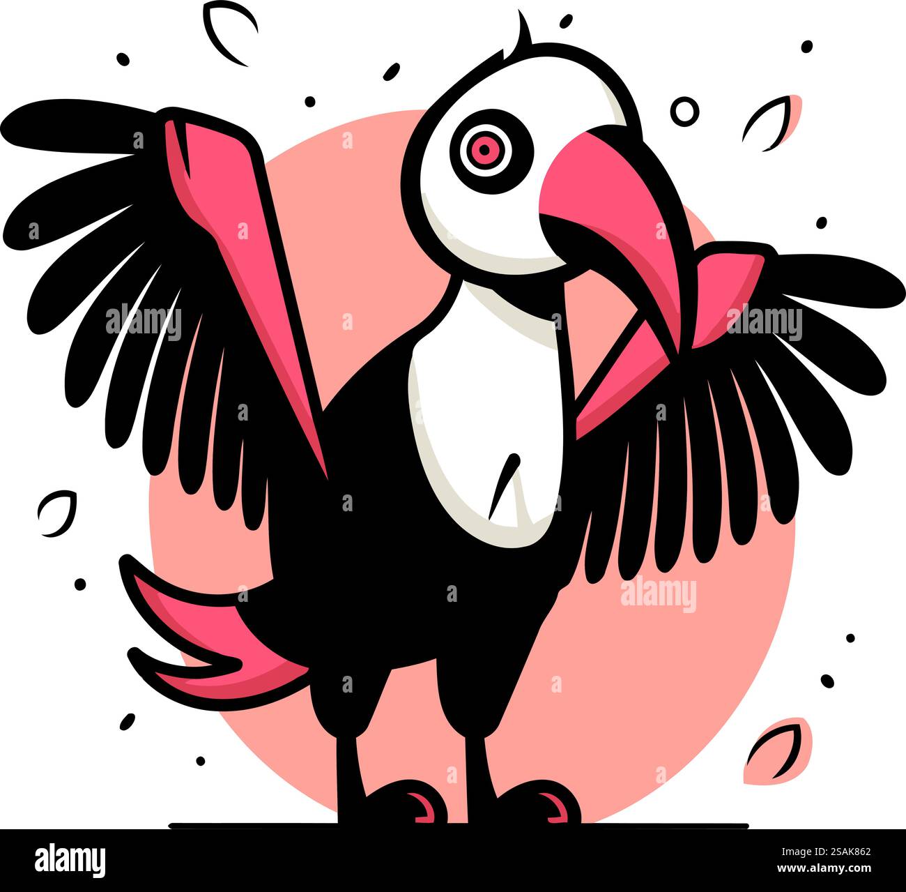 Cute cartoon toucan vector illustration in flat style isolated on white ...