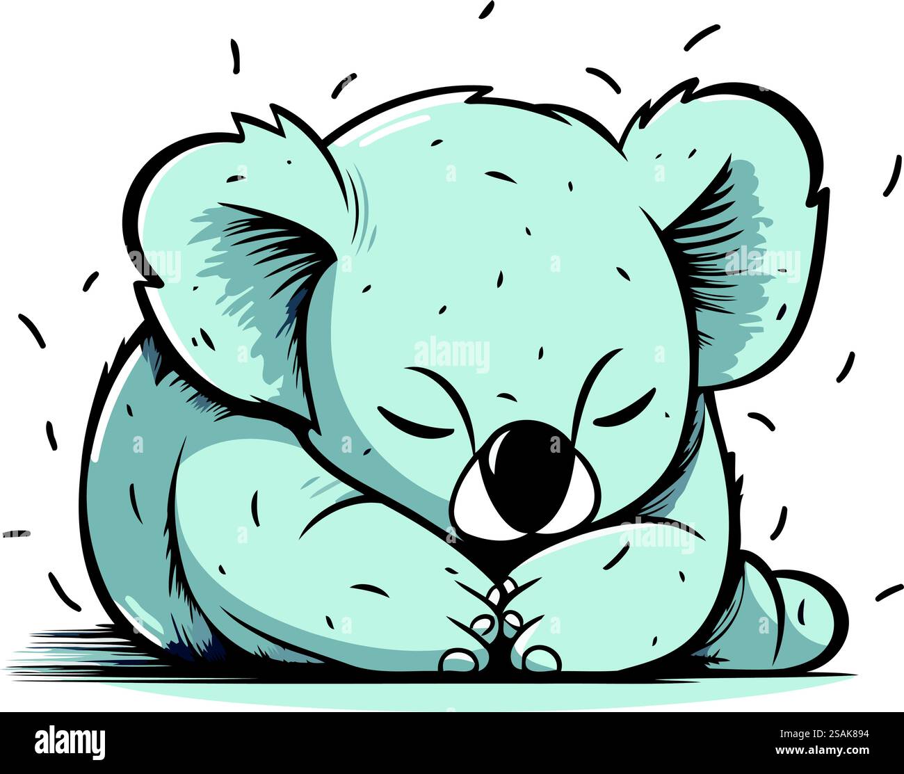 Cute koala cartoon vector illustration. Hand drawn cute koala Stock ...