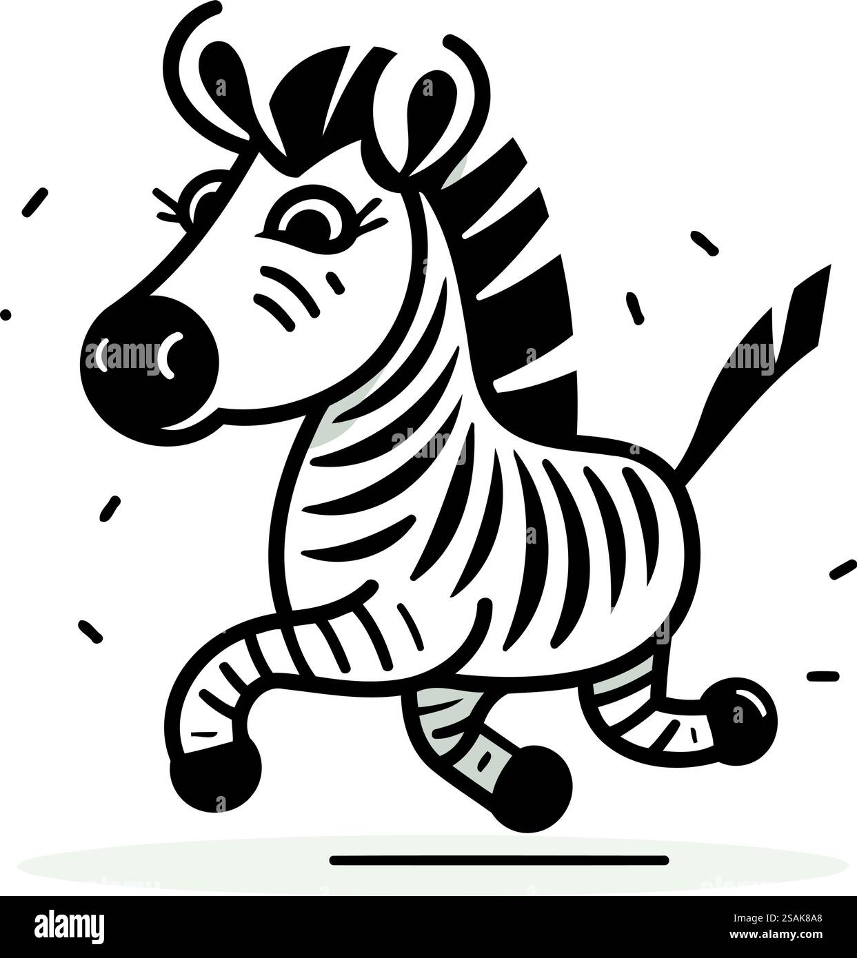 Zebra zebra running cartoon doodle icon. vector illustration Stock ...