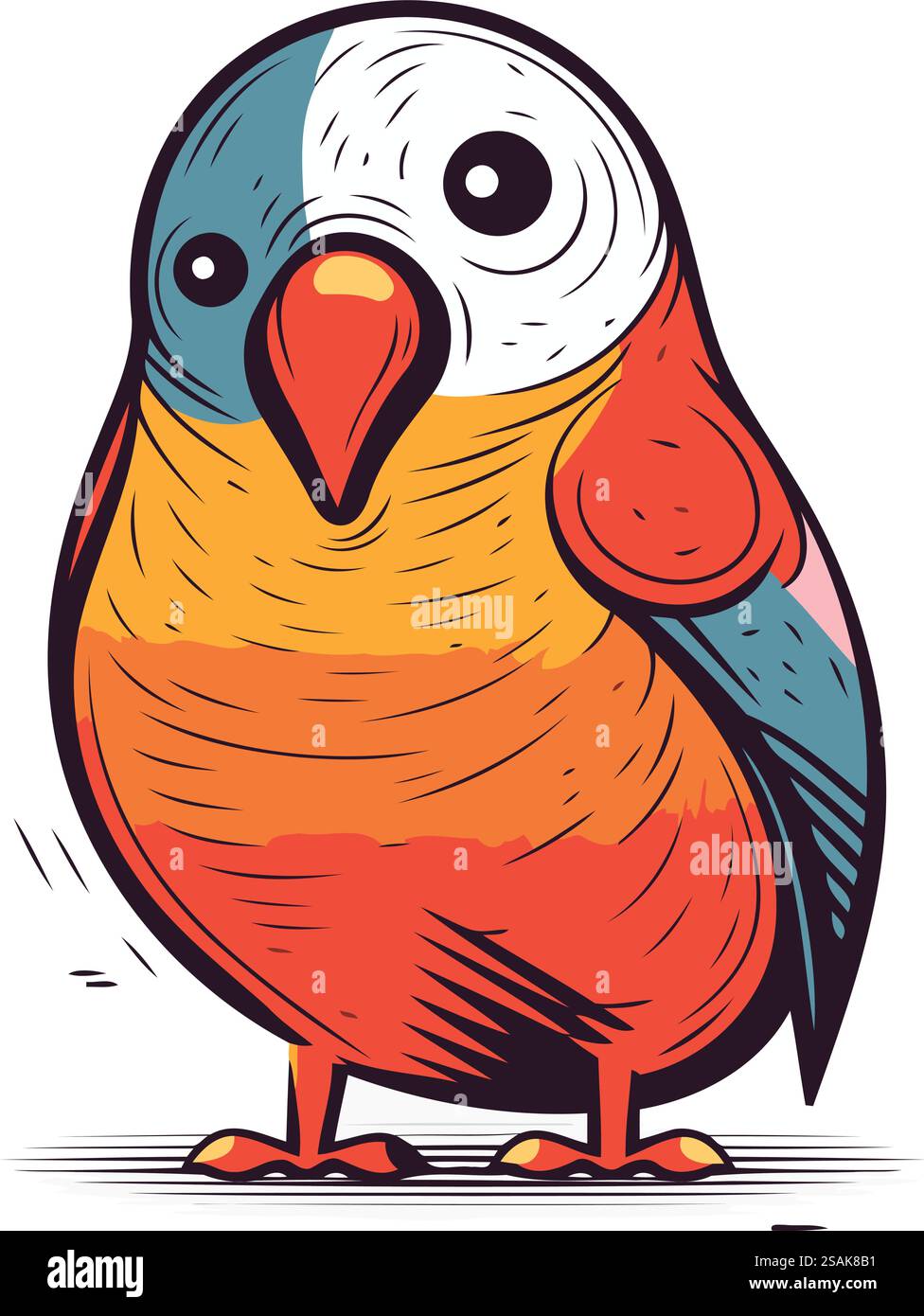 Colorful parrot vector illustration. Isolated parrot on white ...
