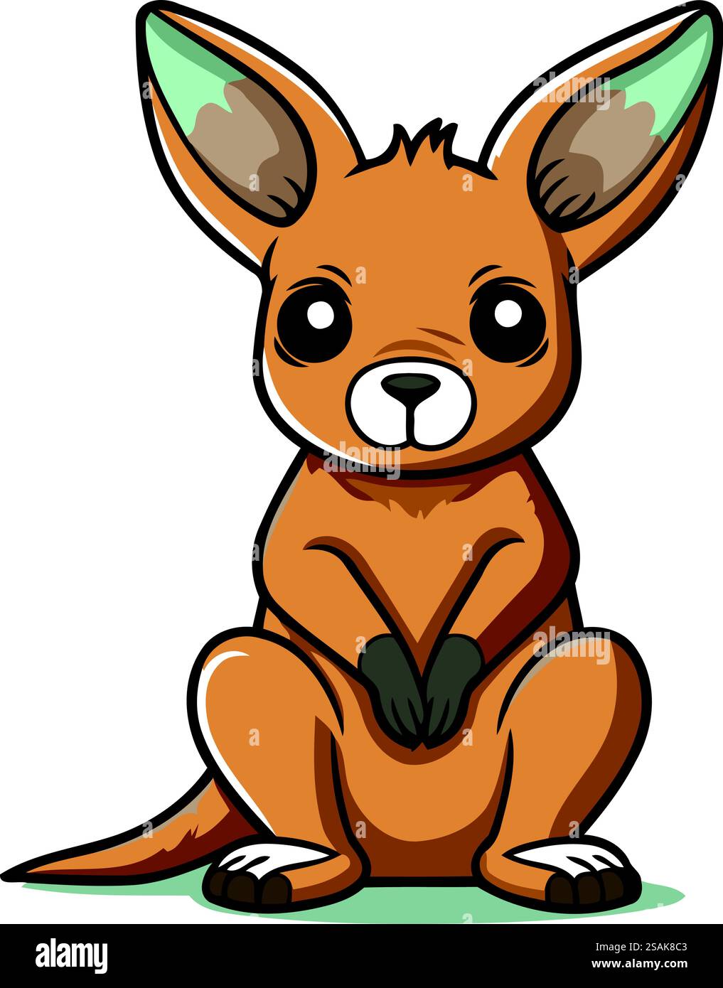 Kangaroo cartoon isolated on a white background. Vector illustration ...