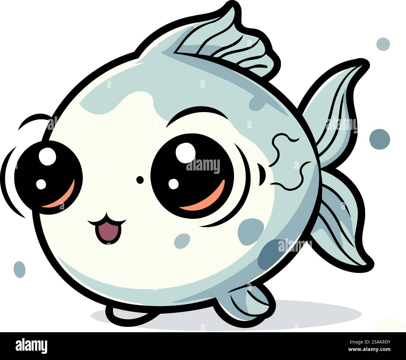 Kawaii Fish Cartoon Mascot Character Vector Illustration Stock Vector ...