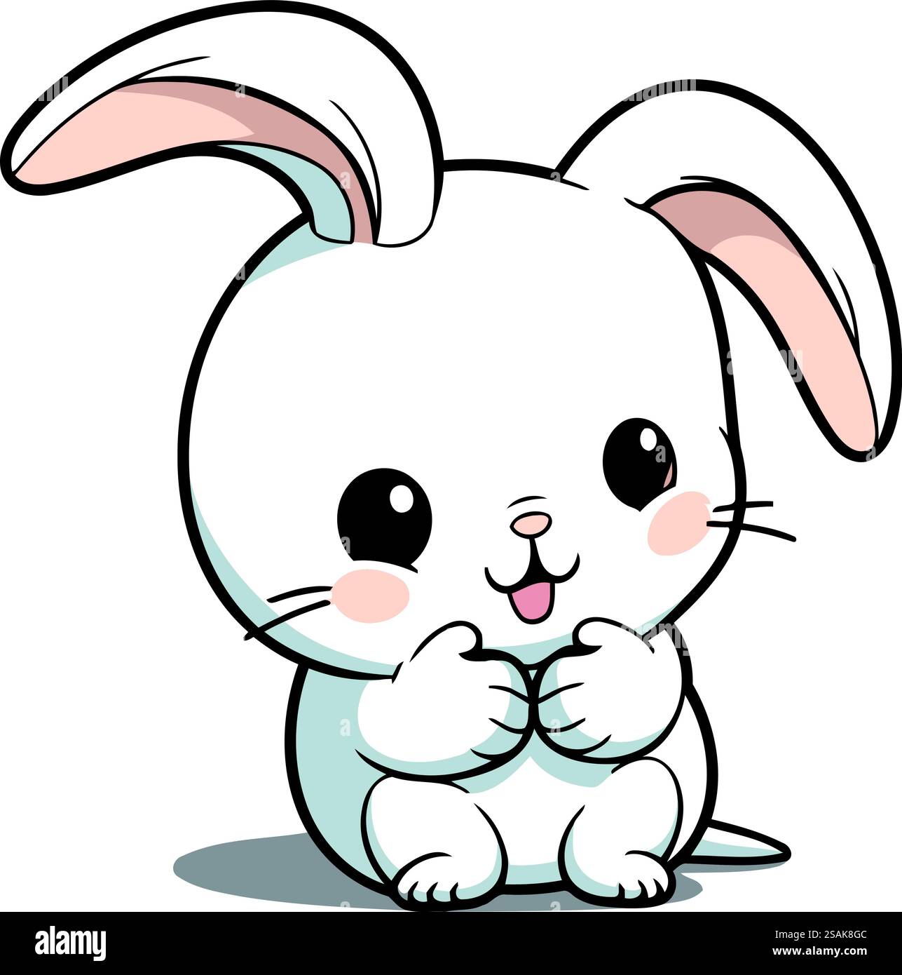 Rabbit character cartoon style vector illustration. Cute white rabbit ...